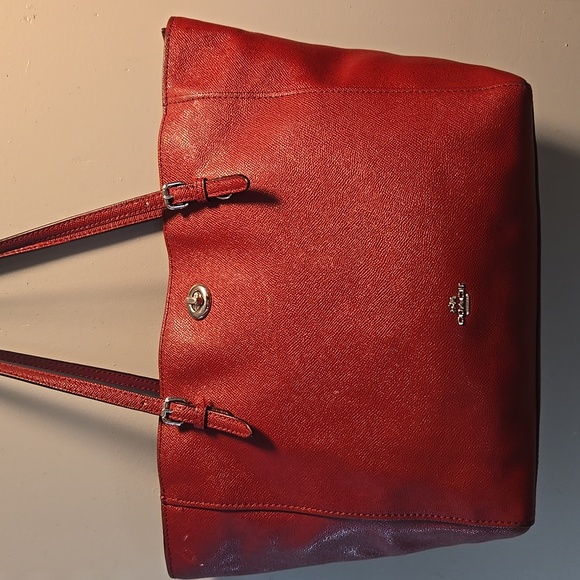 Coach | Bags | Coach Red Leather Tote Bag | Poshmark